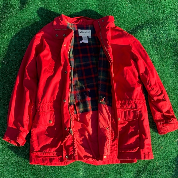 Eddie Bauer | Jackets & Coats | Xl Red With Plaid Inside Eddie Bauer ...